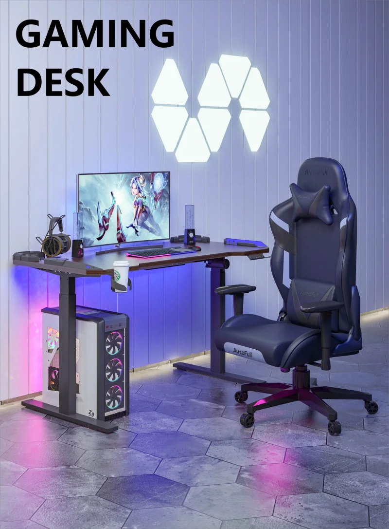 High Quality RGB Standing Gaming Desk Bedroom PC Gamer Computer Table ...