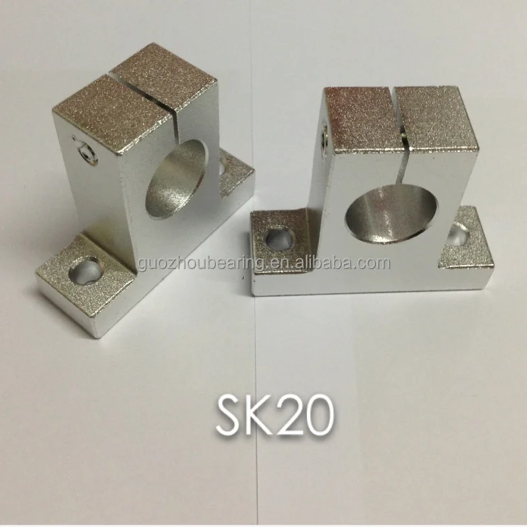 Aluminum Alloy Linear Bearing Linear Guide Rail Shaft Support SK20 ...
