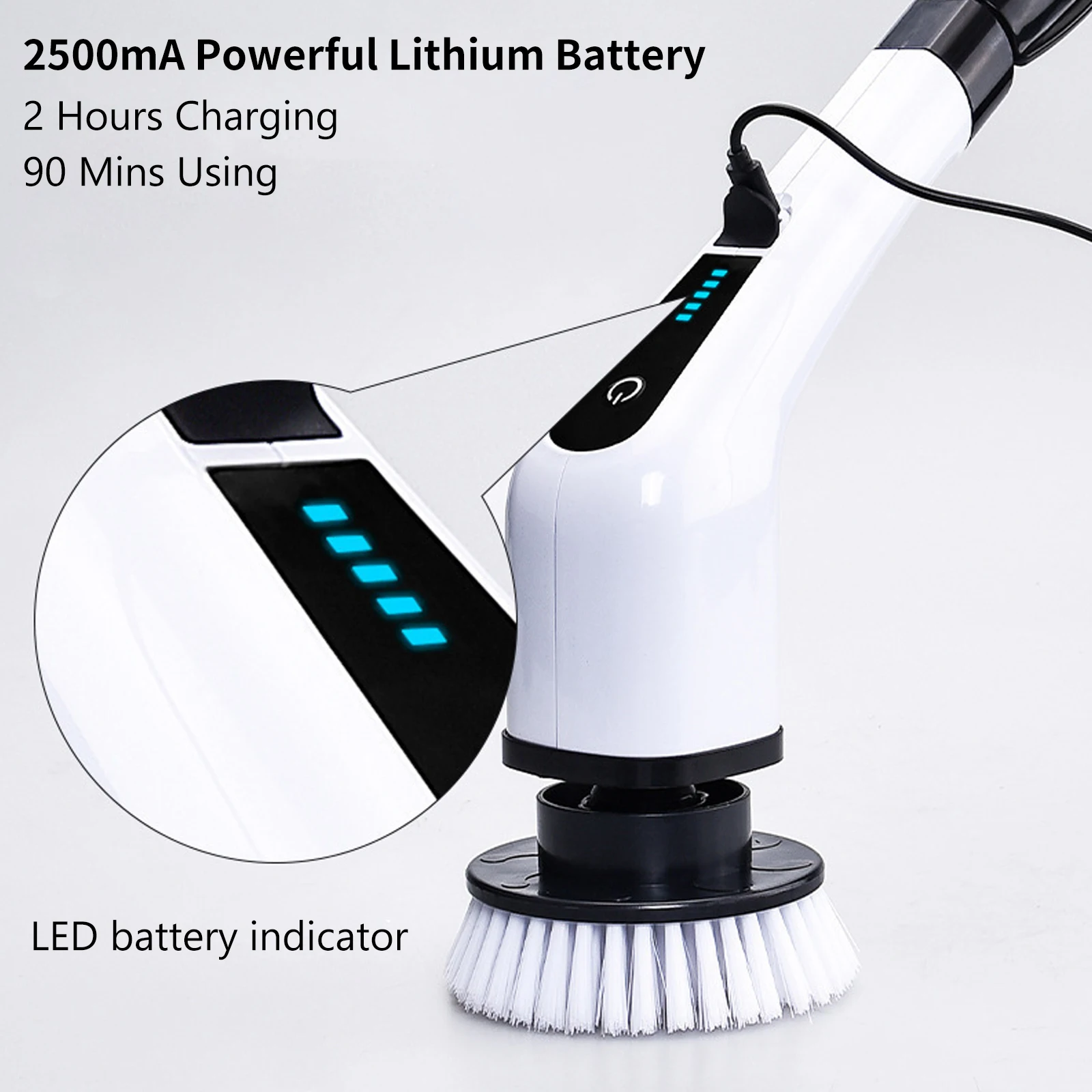 New Handheld 7in1 Kitchen Household Electric Spin Scrubber Cleaning ...