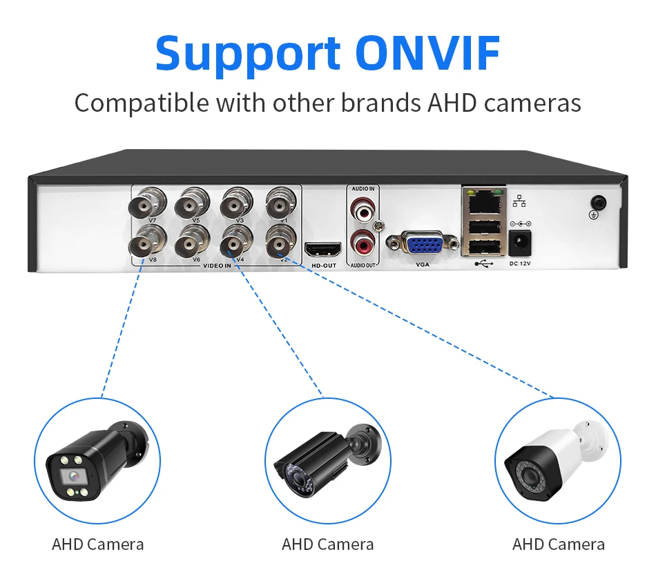 Hiseeu 5mp 8 Channel Ahd Security Camera System Kit 8pcs 5mp Hd Wired ...