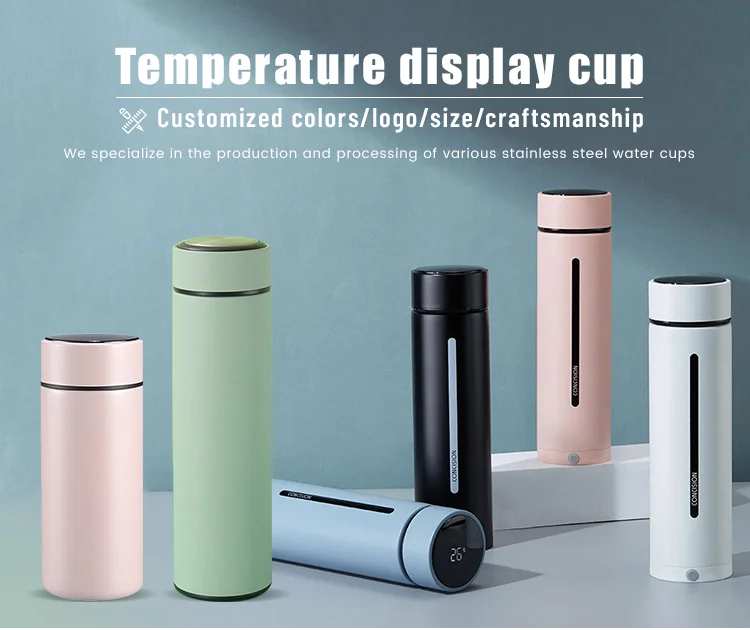 Vacuum Insulated Smart Water Cup Stainless Steel Bottle With Digital ...