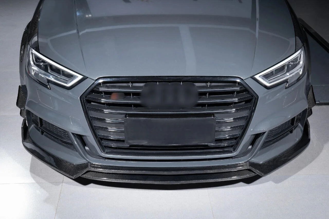 Kb Style Carbon Fiber Front Bumper Lip Carbon Black Front Lip For Audi ...