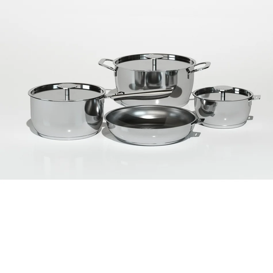 New Design 7 Pcs Stainless Steel Kitchenware Set Removable Handle ...