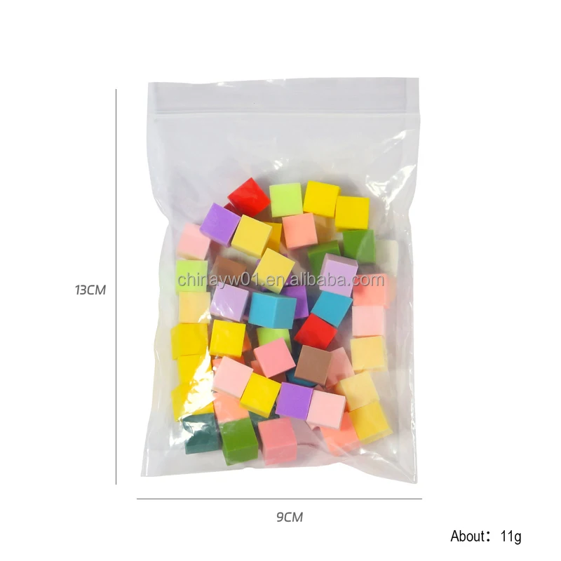 1cm Mini Color Nail Sponge Bean Curd Block Patting Gel Sponge Square ...