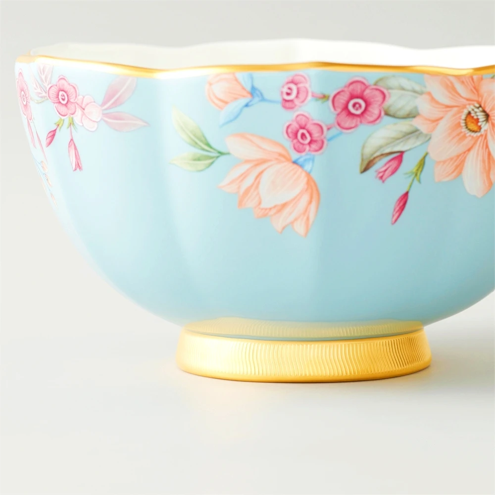 Auratic Gold Flower Dishware Set Dinnerware Ceramic Plate and Bowl Set ...