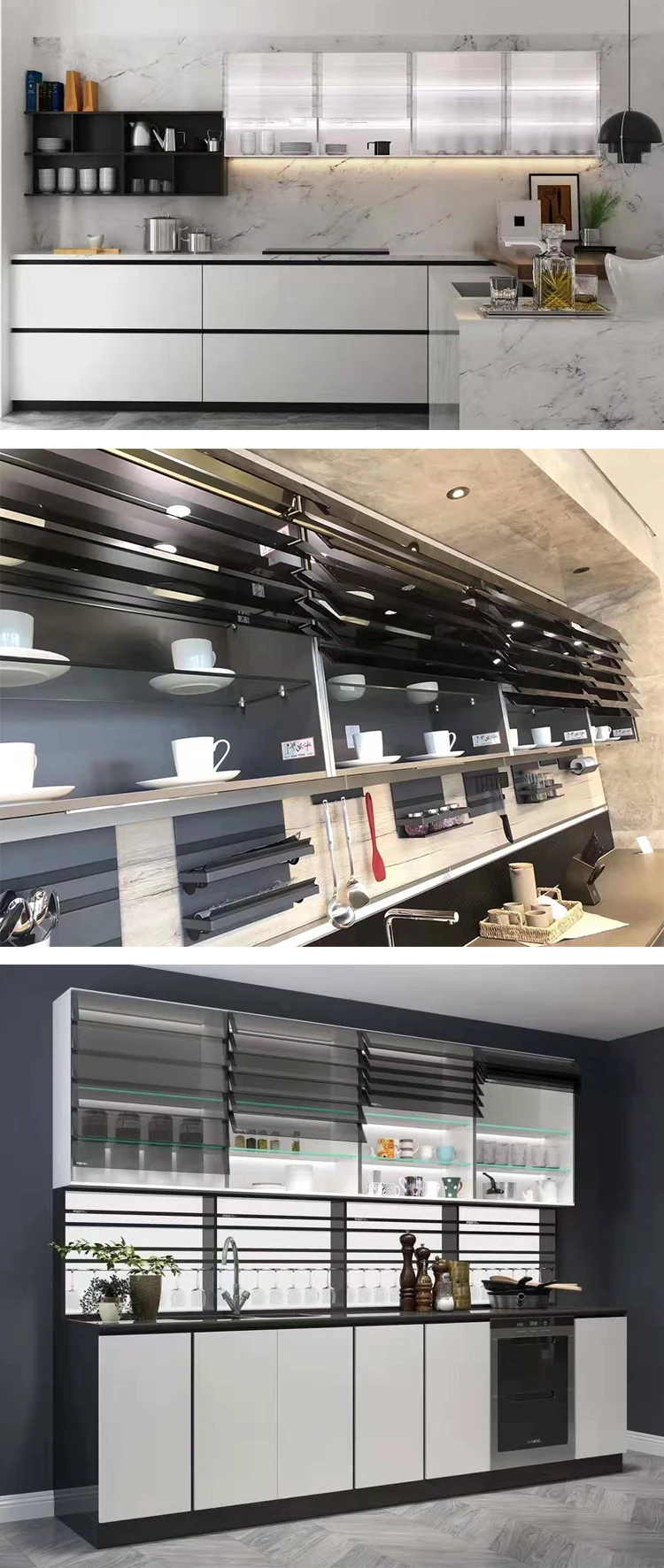 Shutter Wall Cabinet Glass Lift Mechanism Smart Electronic Louver ...