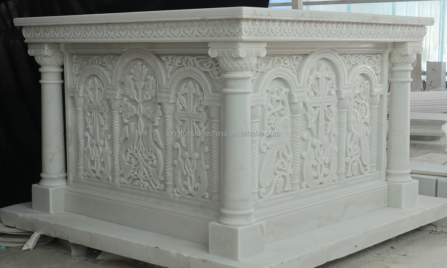 Customized Relief Patterns Statue Marble Carving Religious Holy Marble ...