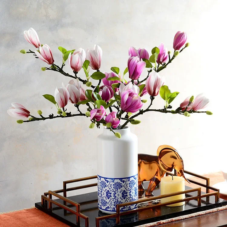 68cm Newest Real Touch Artificial Magnolia Flowers Pu Magnolia Flower ...