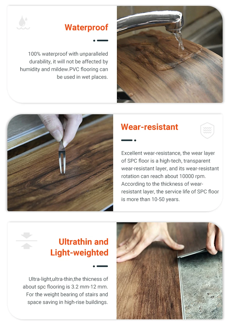 High Quality Luxury Waterproof Click Lock Lvp Vinyl Plank Spc Flooring ...