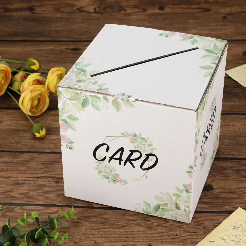 Wedding Card Box Foldable Cardboard Wedding Postcard Box Gift Wedding ...