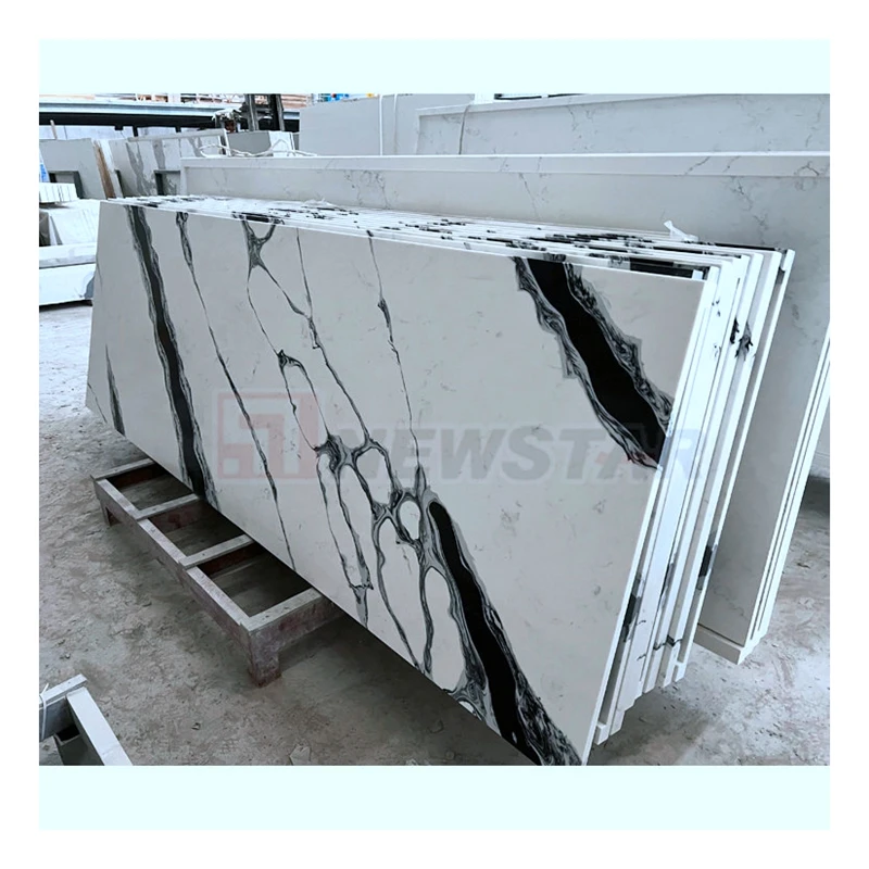 White Panda Prefab Quartz Countertop for Kitchen Artificial Quartz ...