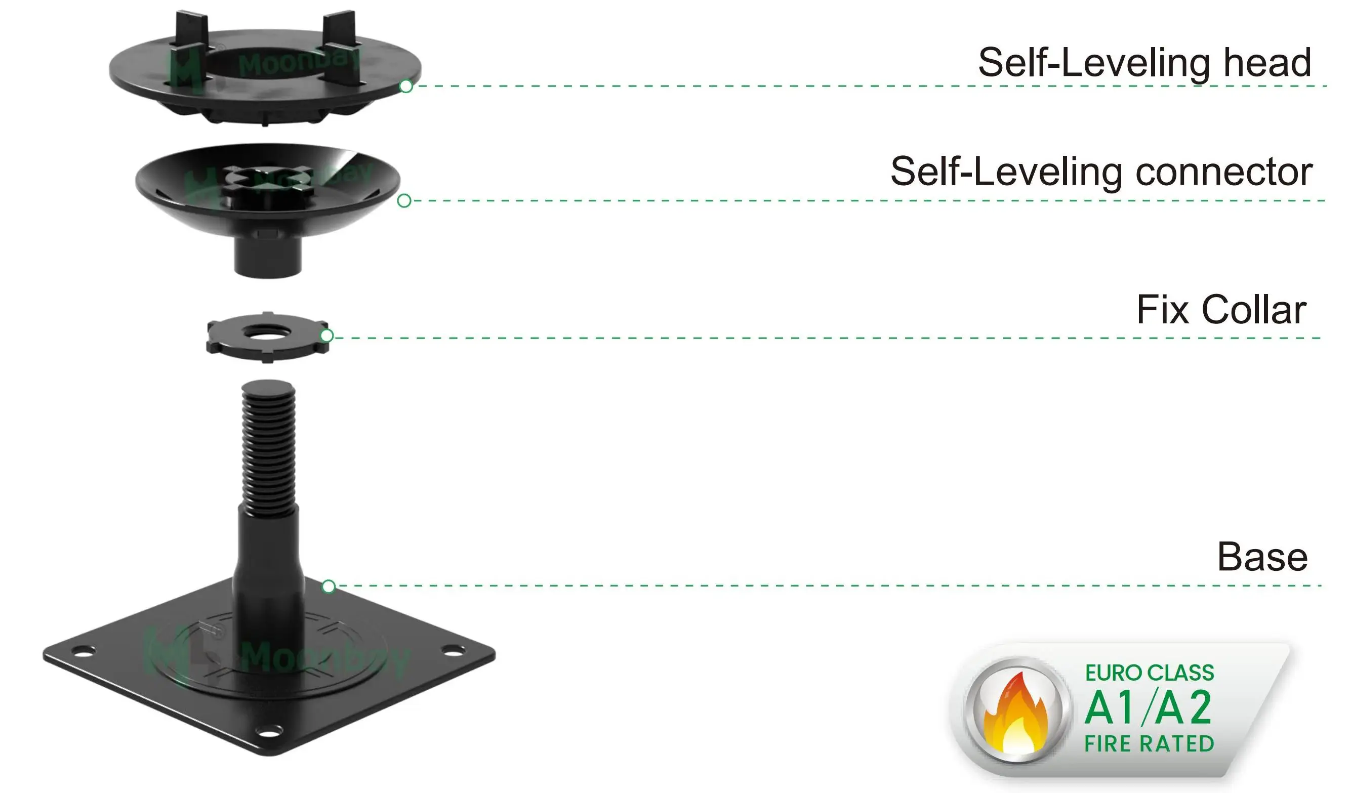 Adjustable Steel Floor Pedestals - Durable & Fireproof