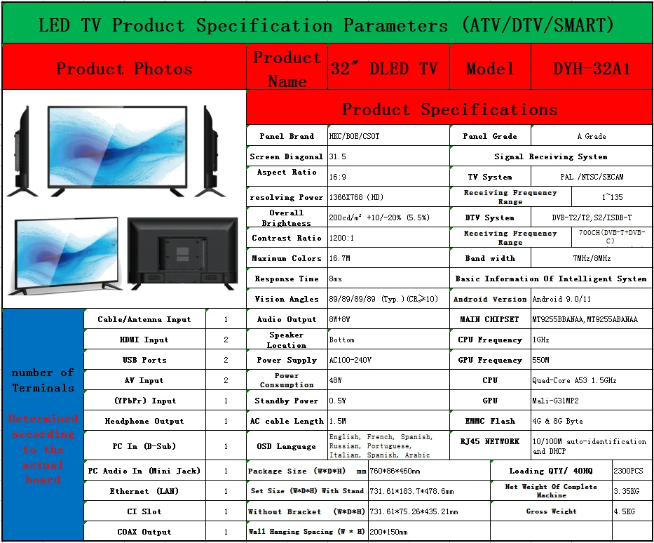 Manufacturer Flat Screen Televisions Smart Tv 24 32 40 43 50 55 65 85 ...