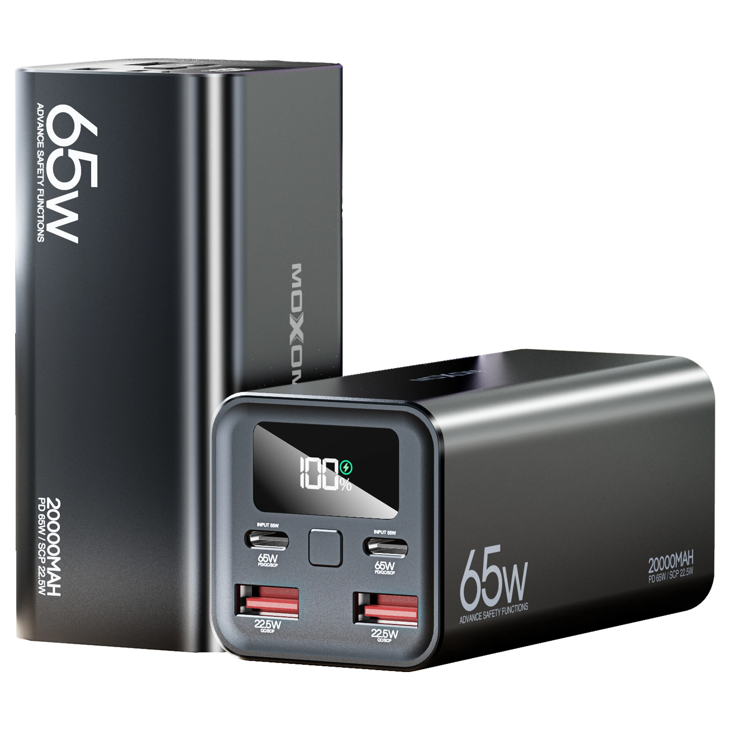 MOXOM 20000mAh Power Bank with LCD Display, Type-C & Quick Charge ...