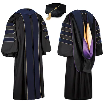 Custom Phd Graduation Gowns Academic Robe With Cap And Hood - Buy ...
