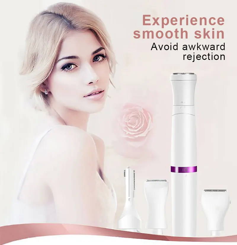 4 in 1 Electric Bikini Painless Shaver Nose Eyebrow Trimmer ...