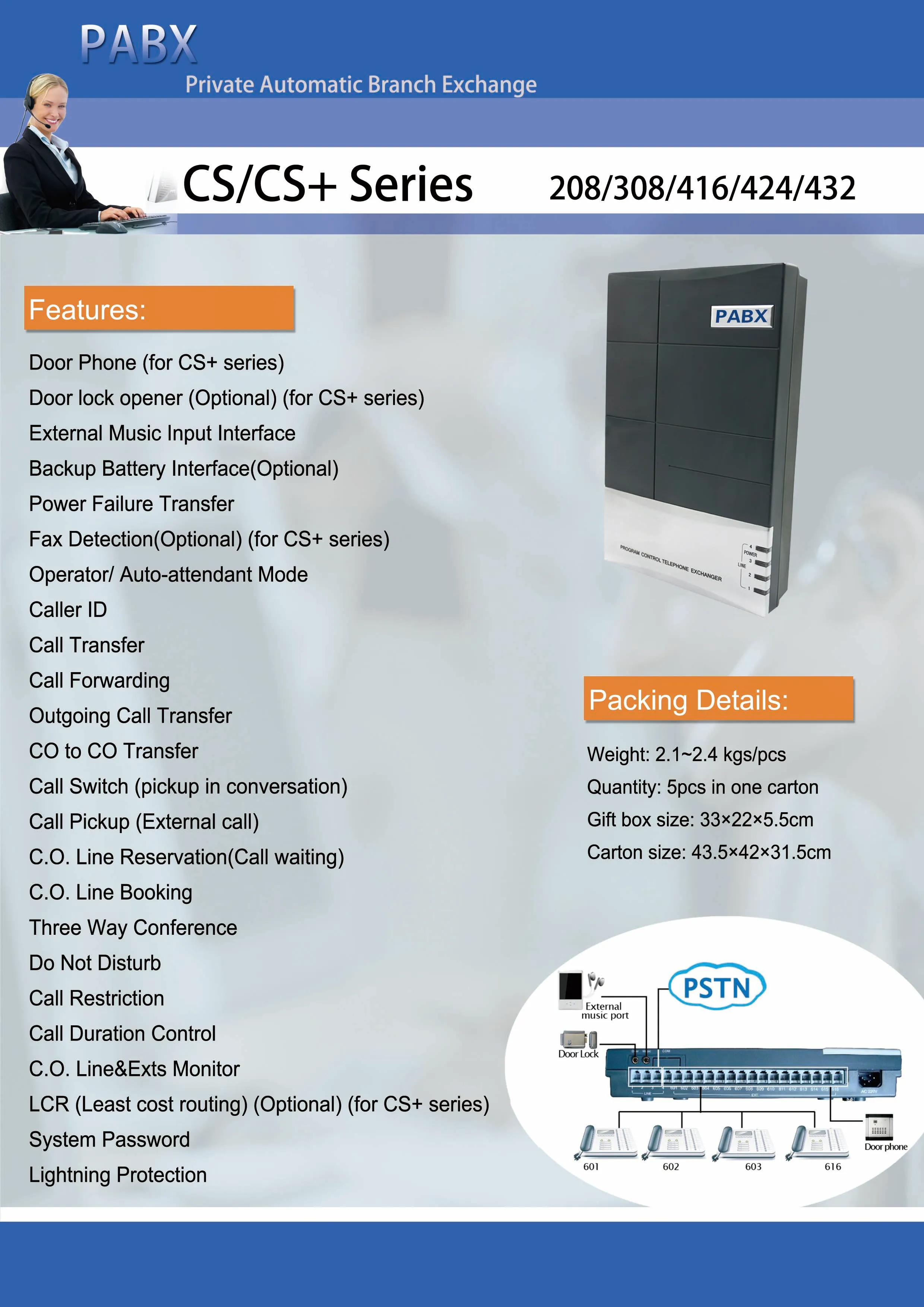 CS416 MINI PABX for Small Business - Efficient Telephony