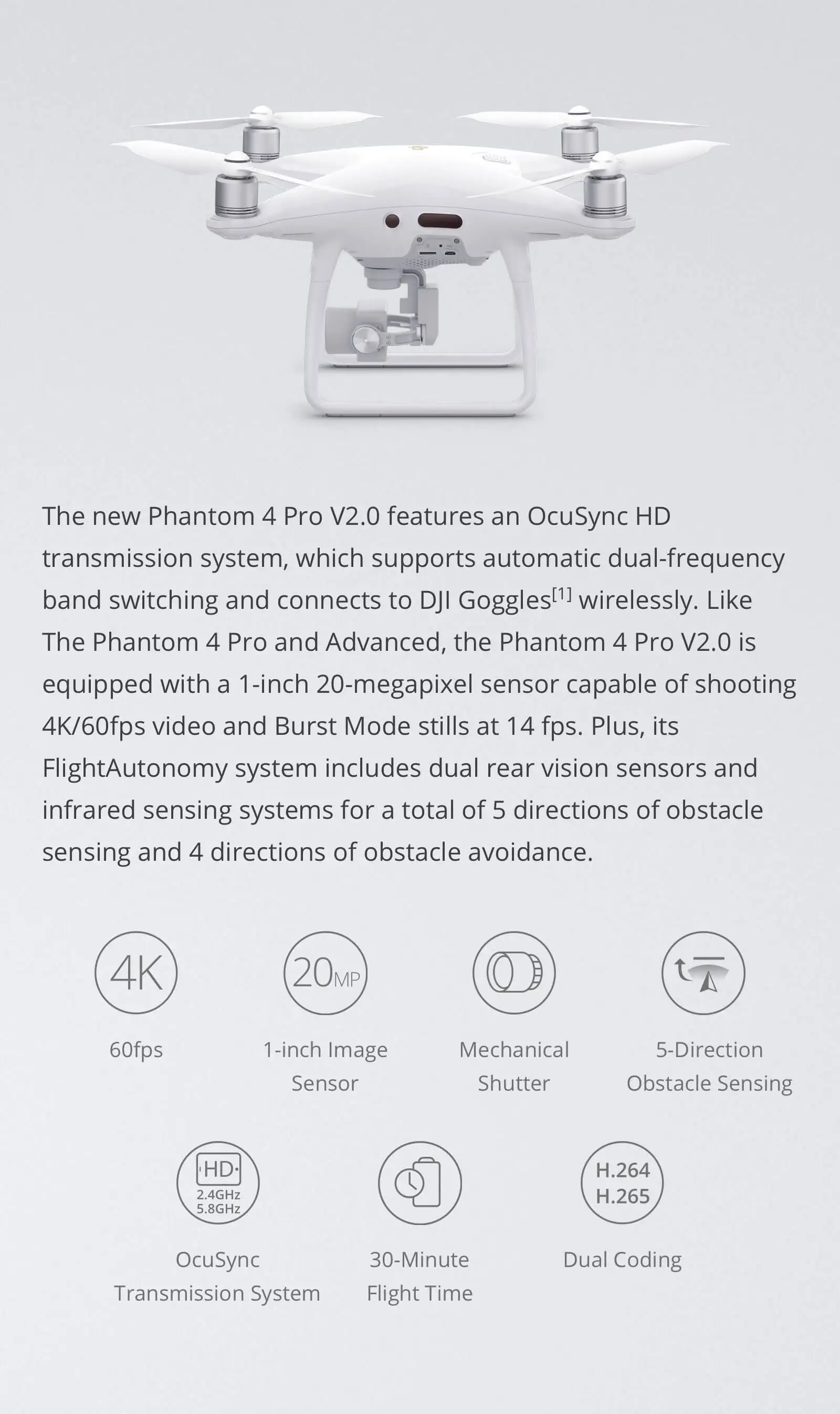 Phantom 4 Pro V2.0 Camera Drone Video Transmission System 4k Hd Video ...