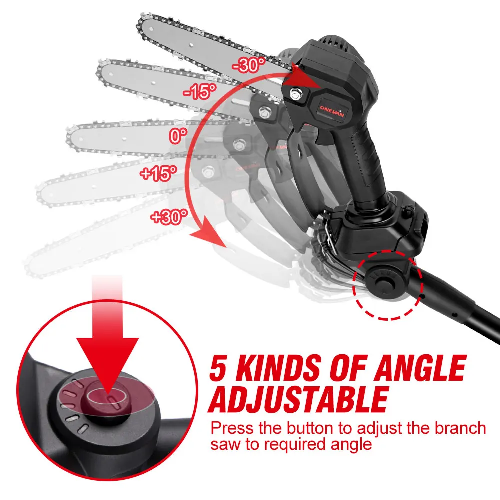 ONEVAN 3500W Telescoping Electric Pole Chainsaw - 40000RPM