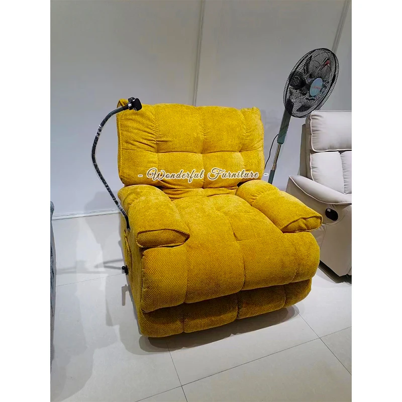 Modern Living Room Relaxing Sofa Soft Chenille Single Sofa Comfortable ...