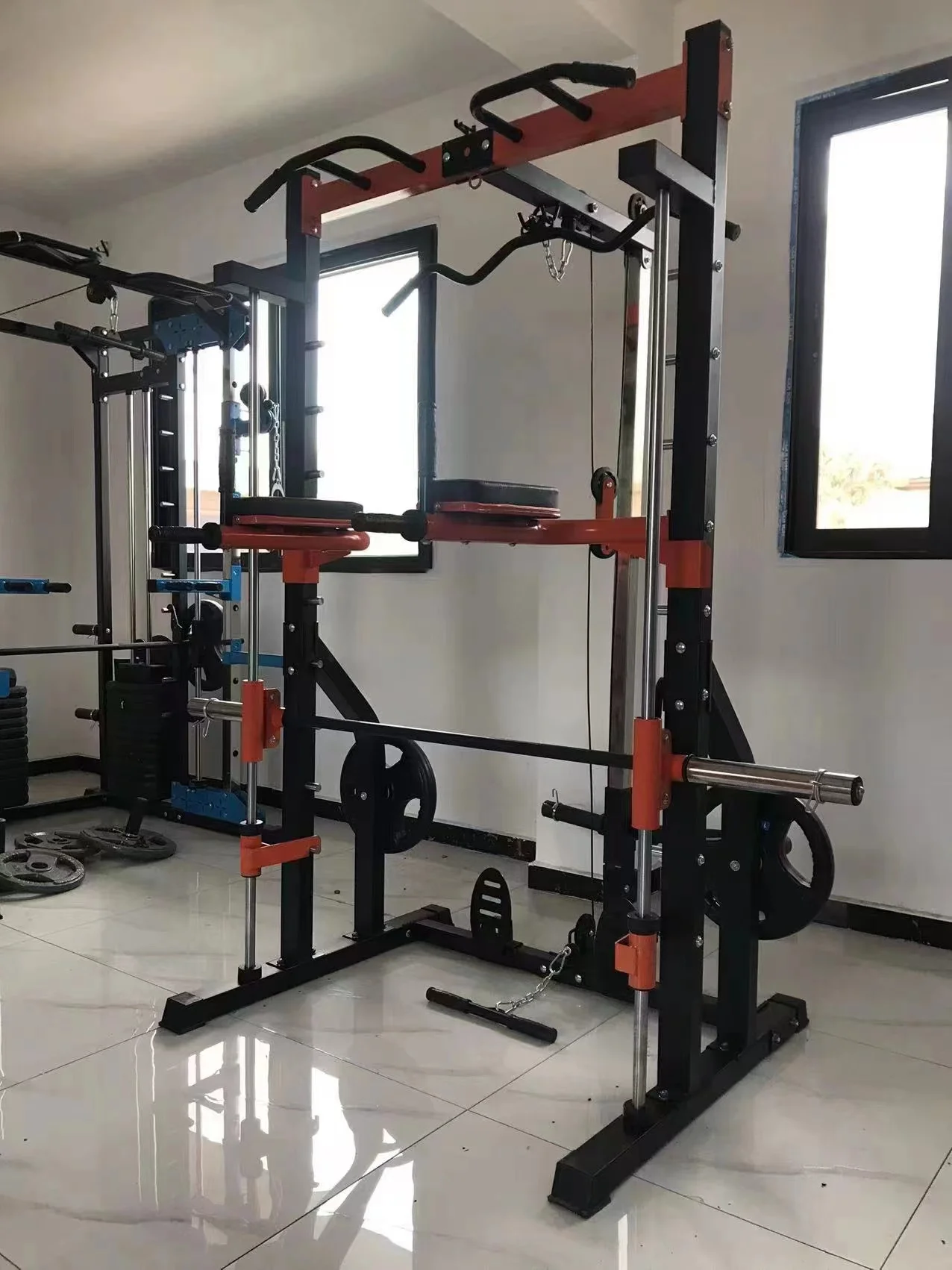 Home Gym Half Frame Gantry Pull-Up Exercise Machine Squat Rack Multi ...