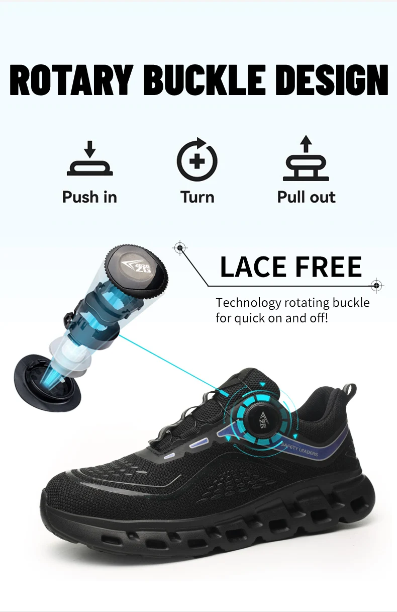 Orange Fast Lacing System Safety Shoes - Durable & Comfortable