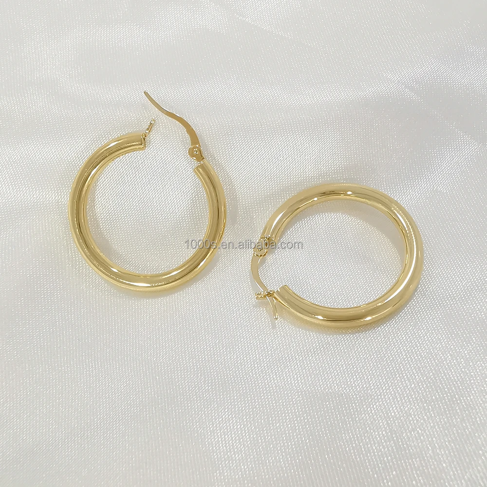 New Arrival Hoop Earring AU585 14K Real Gold Hoop Popular Hot Selling Earrings Fine Jewelry ...