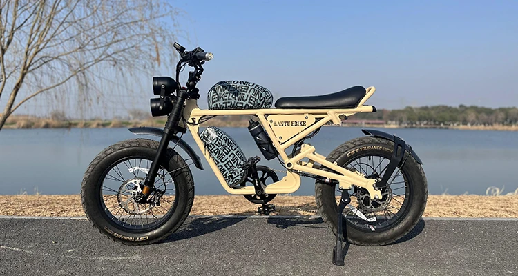 Best Vintage 1200w Moped Style Full Suspension Ebike Fat Tire Dual ...