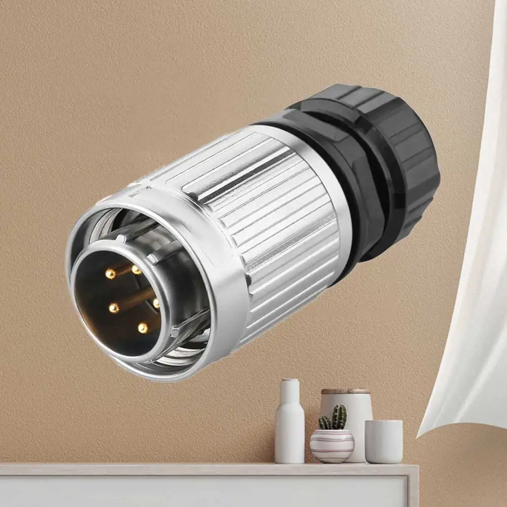 Oswell 5 Pin Connector Male Female Panel Mount,5 Pin Industrial Power ...