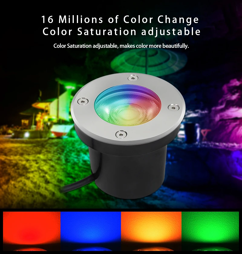 Outdoor Inground Spotlight Waterproof Ip67 Deck Light Rgbcct Recessed ...
