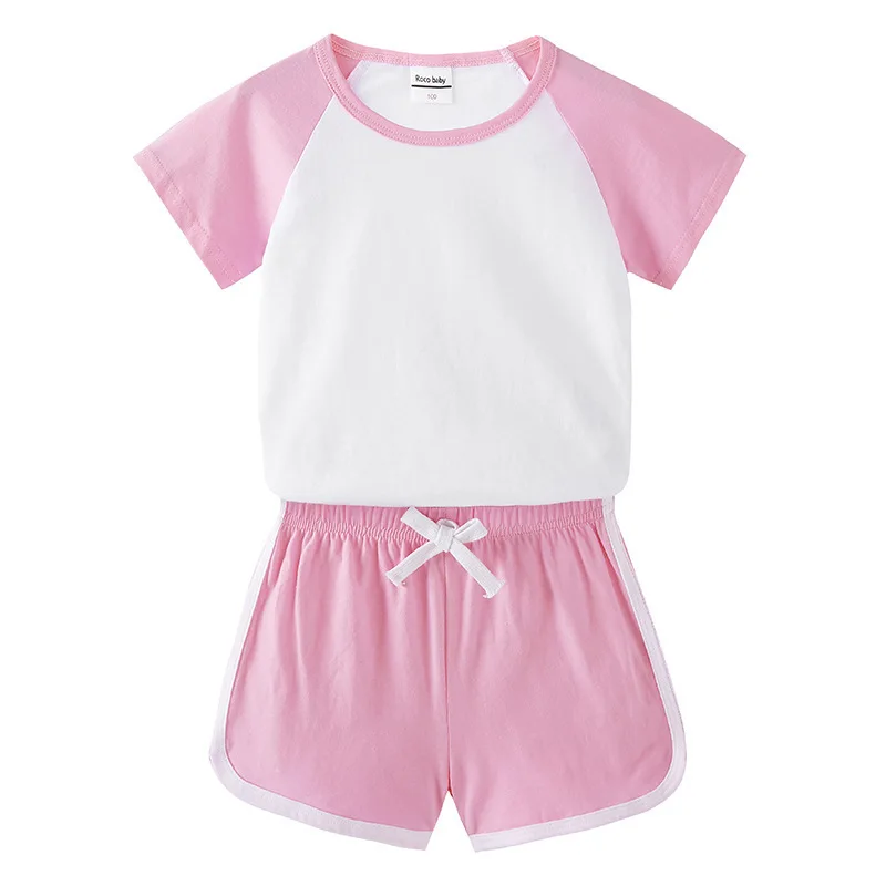 Conyson Kids Girls Summer Sets - Custom Logo & Solid Color