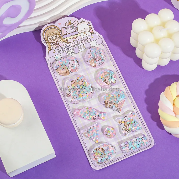 Cute Shinning 3d Scrapbooking Sticker With Liquid Inside Water ...