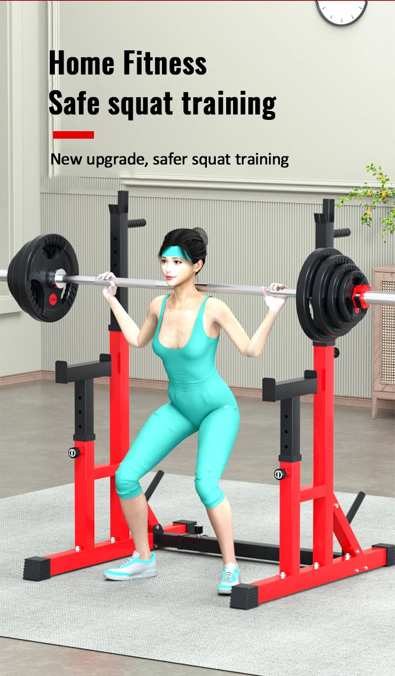 Weightlifting Squat Rack Force 300kg Muscle Training Barbell Rack Bench ...