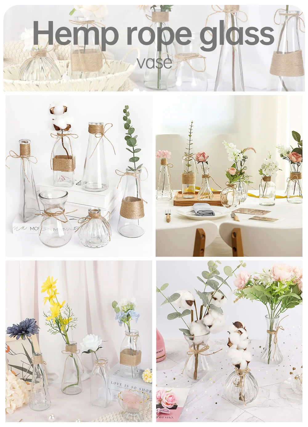 3pcs Vases Set Coffee Table Decor Flower Vases Modern Ceramic Vases For ...