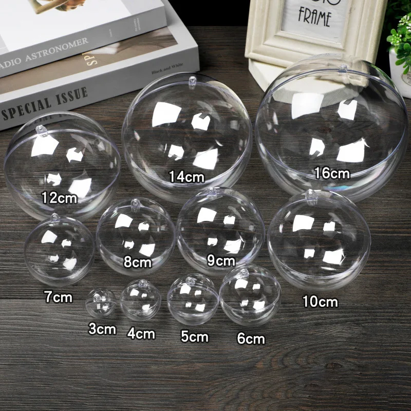 Clear Plastic Christmas Ball Openable Clear Fillable Christmas Ball ...