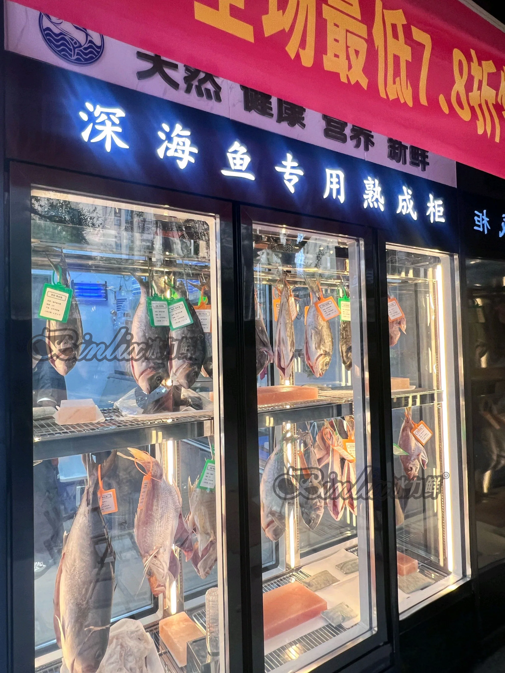 Deep Sea Fish Dry Aged Cabinet Air Cooler Display Showcase Refrigerator ...