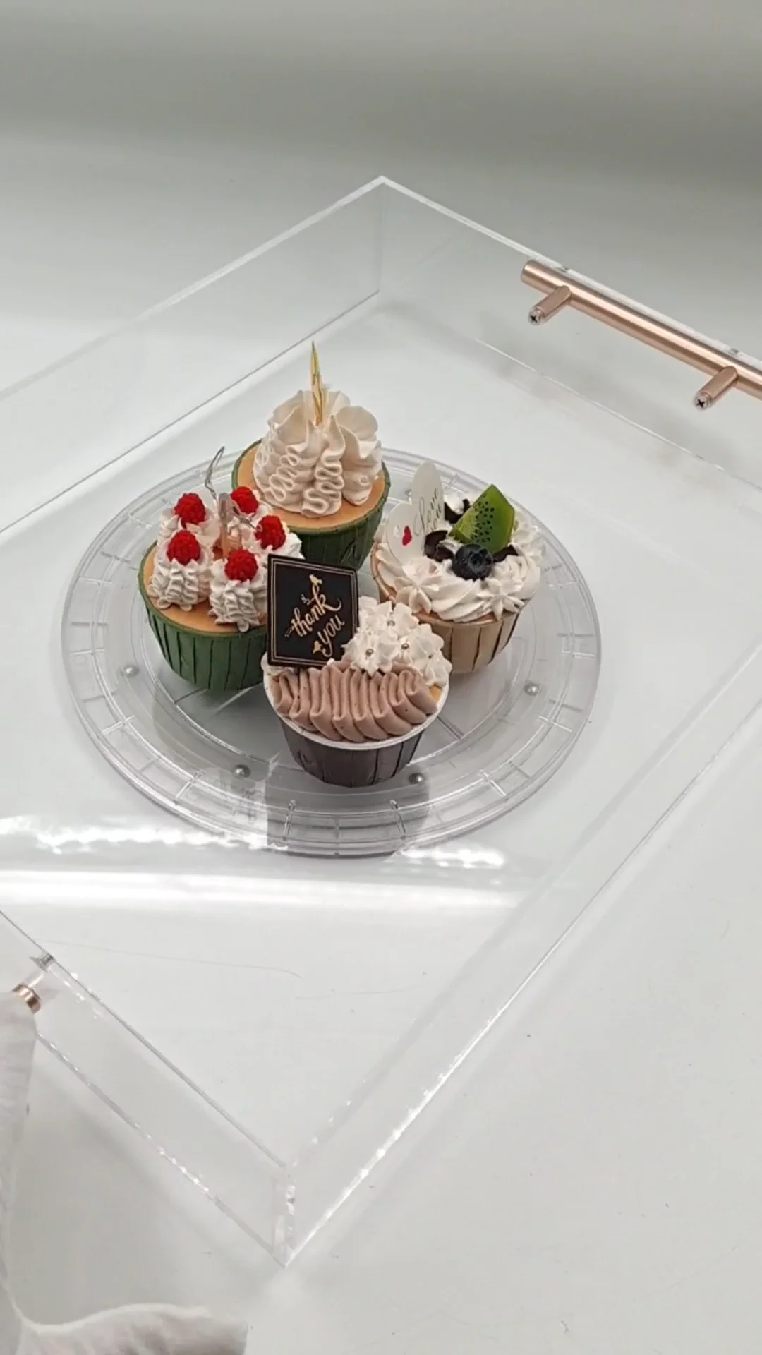 High Quality Simple Clear Acrylic Tray With Gold Silver Hangers Coffee ...