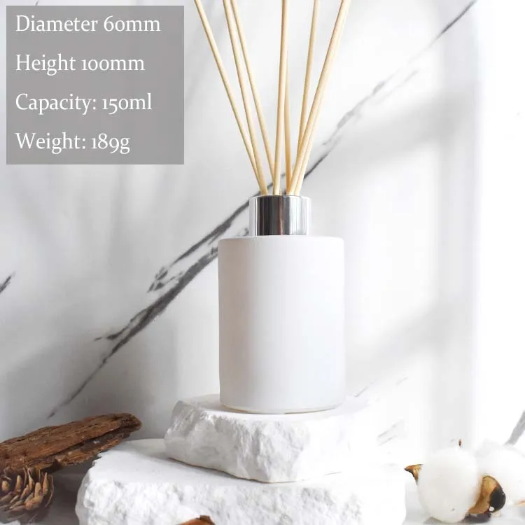 LZ 100ml Luxury White Glass Reed Diffuser Bottle Matte