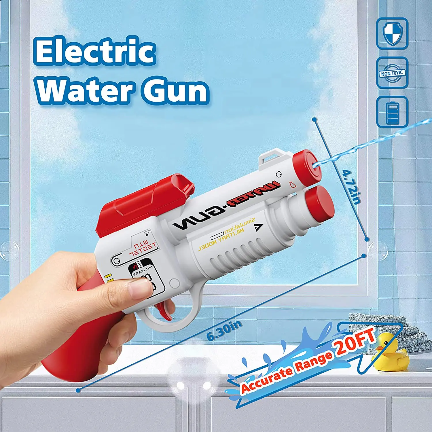 Electric Water Gun for Kids Adults Automatic Squirt Guns Super Water Blaster Soaker Summer ...