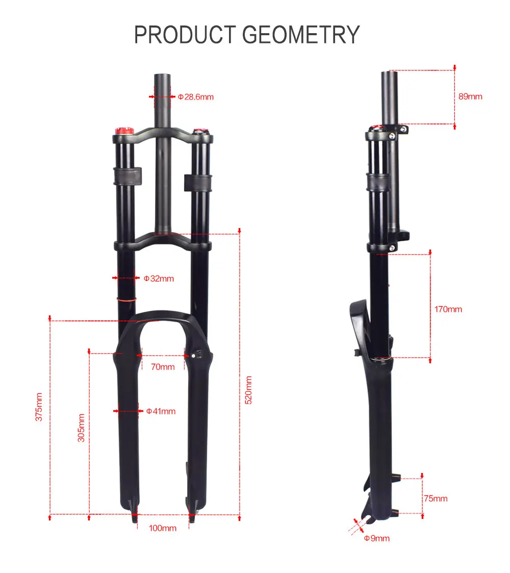 29" Mountain Bike Double Crown Air Suspension Fork with 170mm Travel ...