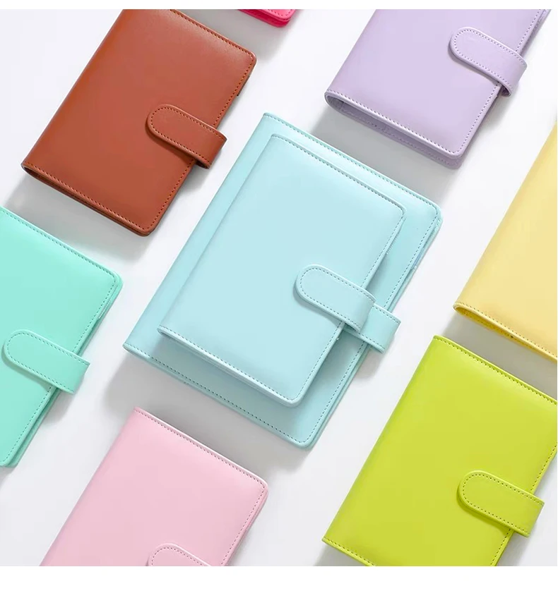 A5 6 Ring Binder Leather Notebook - Durable PU A6 Ring Binder With Card ...