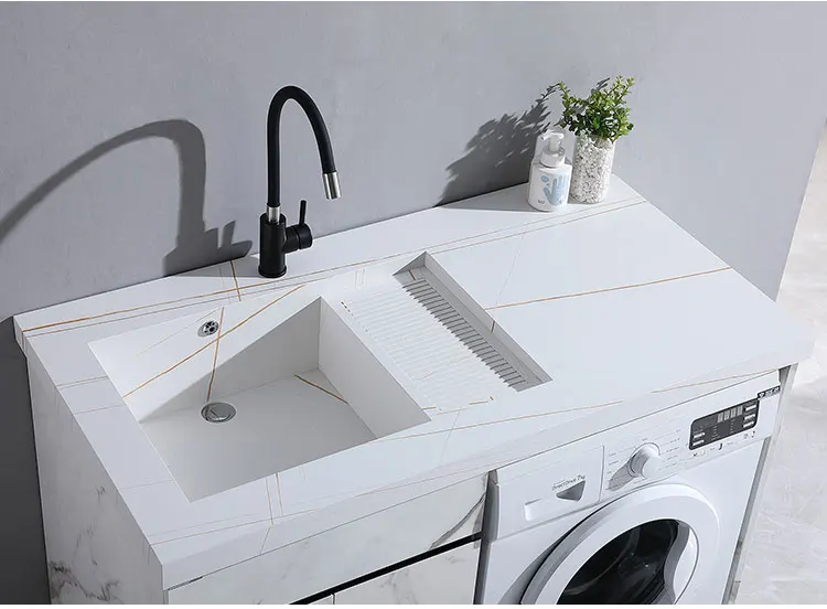 Stainless Steel Single Basin Washing Machine Bathroom Cabinet Balcony ...