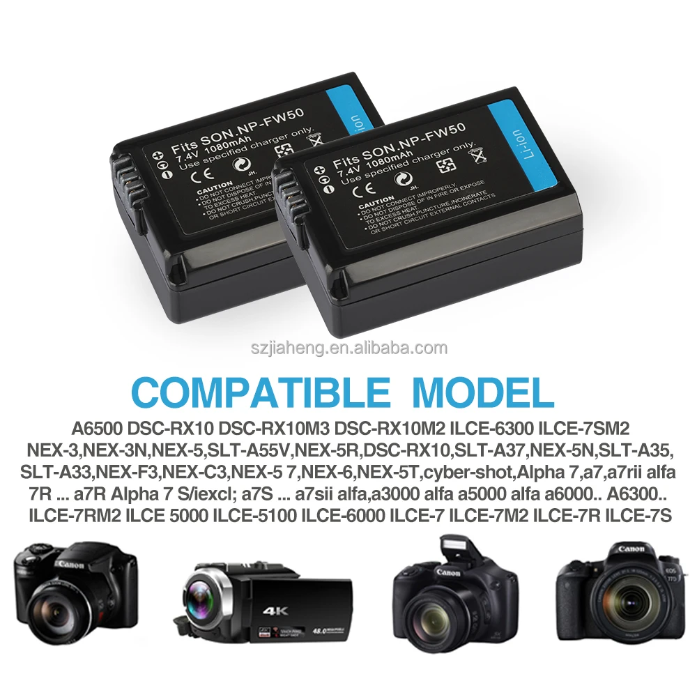 NP-FW50 Digital Battery 1030mah for Sony A6000 A6400 A6300 A6500 A7 ...
