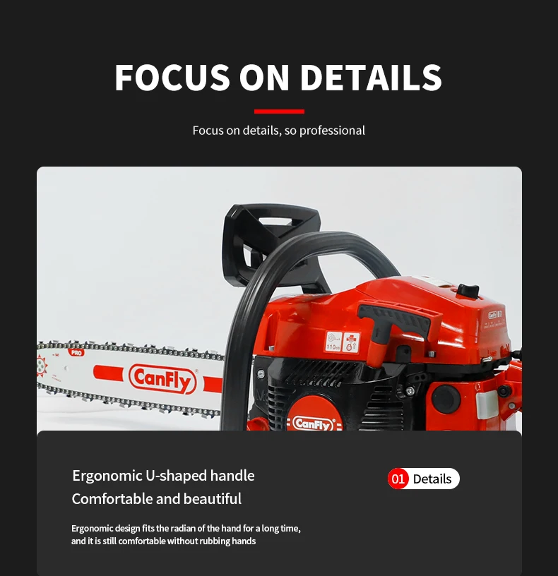 Canfly X5 Gasoline Chainsaw - 18-22 in Wood Cutting Tool, 45.2mm ...