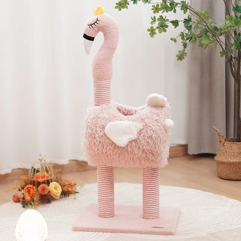 Flamingo Cat Climbing Tree Sisal Scratching Post Cat Grinding Toy ...