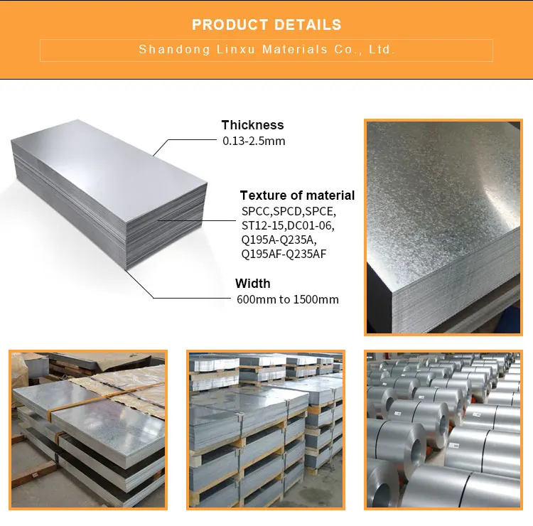 G350 Steel G40 Galvanized Gi Metal Sheet Hot Dipped Galvanized Steel ...