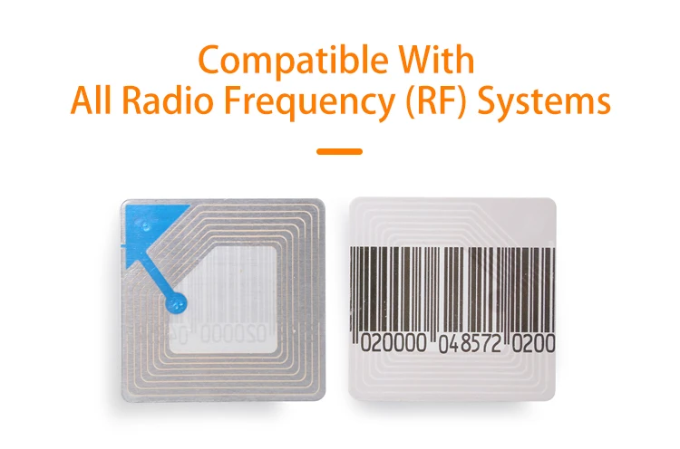 Transparent Rf Security Label Anti Theft 8.2mhz Eas Label For Clothing ...