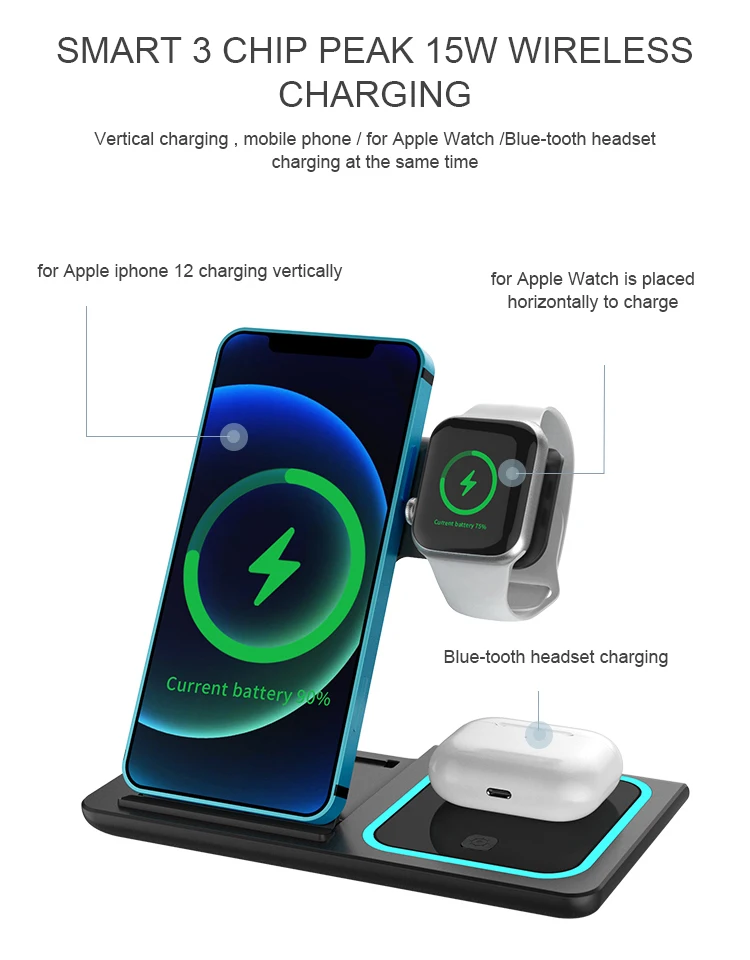 Multifunctional Portable Foldable Phone Charger Stand 3 In1 Mobile ...