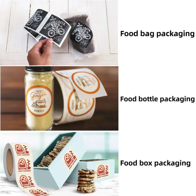 Custom Logo Circle Packaging Sticker Printing Vinyl Waterproof Food ...