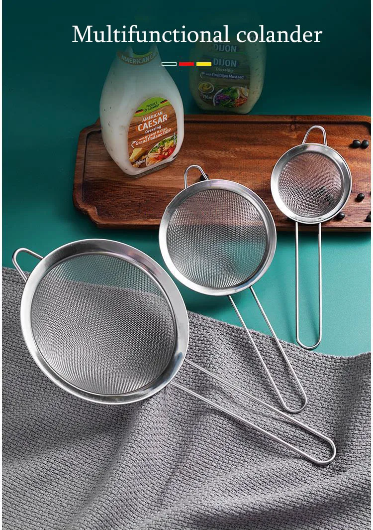 Stainless Steel Flour Sifter Sieve Stainless Steel Fine Tea Mesh ...